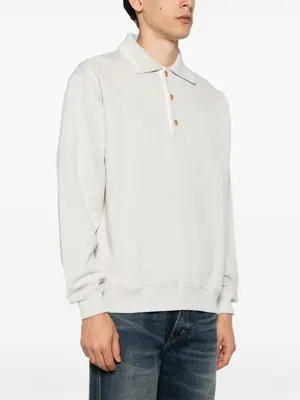 Drole De Monsieur Embroidered-logo Cotton Jumper - Grey