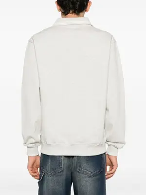 Drole De Monsieur Embroidered-logo Cotton Jumper - Grey