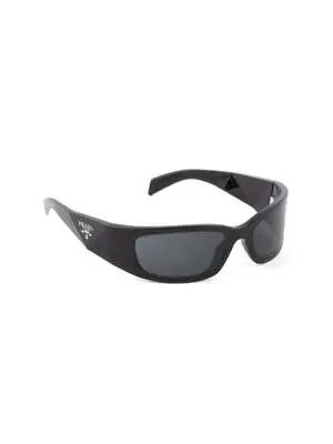 Prada Symbole Wraparound Sunglasses - Black
