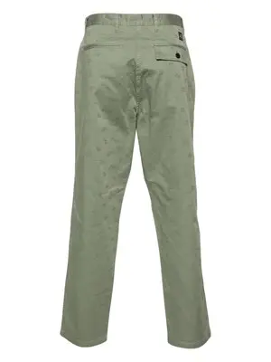 Paul Smith Monogram-jacquard Straight Trousers - Green