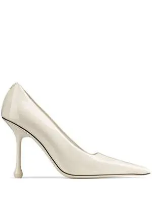 JIMMY CHOO Ixia 95 Patent Leather Pumps - White