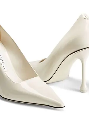 JIMMY CHOO Ixia 95 Patent Leather Pumps - White