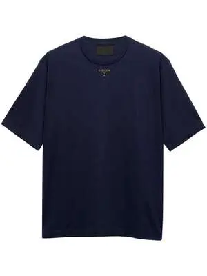 Prada Enamel Triangle-logo Cotton T-shirt Blue
