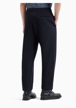 Giorgio Armani Single-pleat Virgin Wool And Cashmere Seersucker Trousers