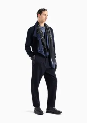 Giorgio Armani Single-pleat Virgin Wool And Cashmere Seersucker Trousers