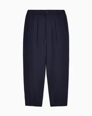Giorgio Armani Single-pleat Virgin Wool And Cashmere Seersucker Trousers
