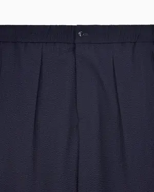 Giorgio Armani Single-pleat Virgin Wool And Cashmere Seersucker Trousers