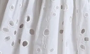 Avec Les Filles Eyelet Tie Belt Long Sleeve Mini Shirtdress