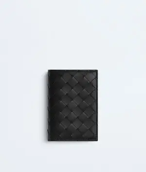 Bottega Veneta Intrecciato Medium Bi-fold Wallet With L-zip - Black