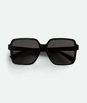 Bottega Veneta Square Frame Sunglasses - Black/grey