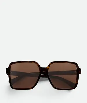 BOTTEGA  VENETA Square Frame Sunglasses - Havana/brown
