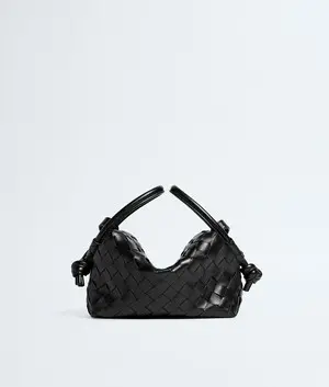 Bottega Veneta Intrecciato Leather Loop Bag - Black