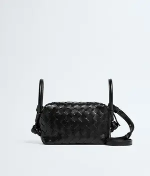Bottega Veneta Intrecciato Leather Loop Bag - Black