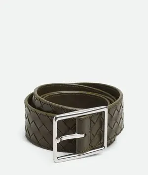BOTTEGA  VENETA Intrecciato Piccolo Belt - Kaki