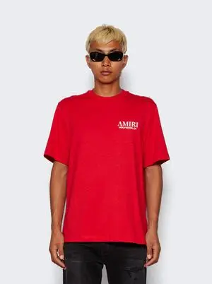 Amiri Bones Stacked Tee Blue Red