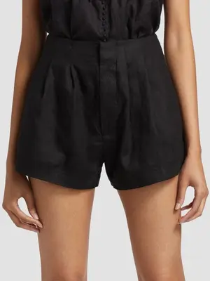 DÔEN Larue Pleated Linen Shorts