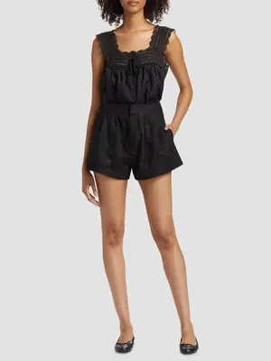 DÔEN Larue Pleated Linen Shorts
