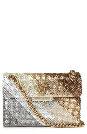 Kurt Geiger Mini Kensington Embellished Convertible Crossbody Bag - Open Grey
