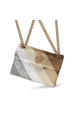 Kurt Geiger Mini Kensington Embellished Convertible Crossbody Bag - Open Grey