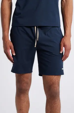 BOSS Unique Drawstring Jersey Lounge Shorts - Dark Blue