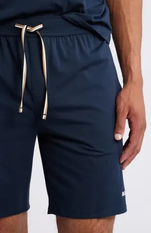 BOSS Unique Drawstring Jersey Lounge Shorts - Dark Blue