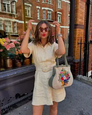 Lulu Guinness Straw Frida Basket Bag