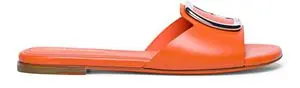 Santoni Leather Mules - Orange