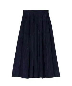 Maje Long Skirt With Contrast Waistband - Black