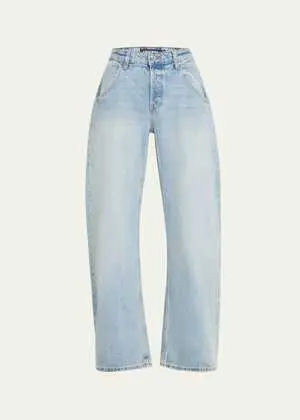 EB DENIM Enzo Mid-rise Barrel Jeans - Laguna