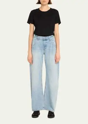 EB DENIM Enzo Mid-rise Barrel Jeans - Laguna