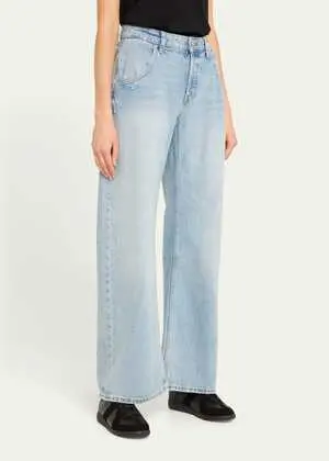 EB DENIM Enzo Mid-rise Barrel Jeans - Laguna