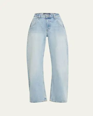 EB DENIM Enzo Mid-rise Barrel Jeans - Laguna