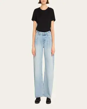EB DENIM Enzo Mid-rise Barrel Jeans - Laguna
