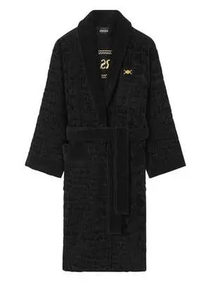 Versace Icon Medusa-plaque Bathrobe - Black