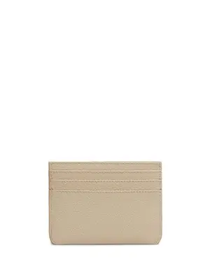 Marni Embroidered Logo Leather Card Holder - Neutrals
