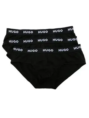 Hugo Pack Go Three Logo-waistband Briefs