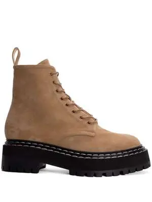 Proenza Schouler Suede Lace-up Boots - Neutrals