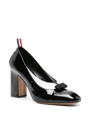 Thom Browne Patent Leather Court Shoes With Bow Detail