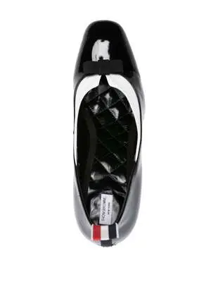 Thom Browne Patent Leather Court Shoes With Bow Detail