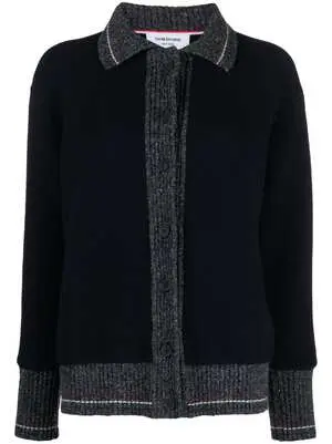 Thom Browne Speckled-trim Wool Cardigan