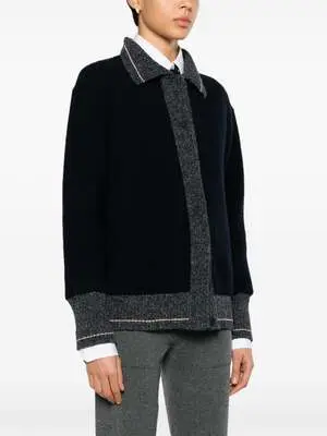 Thom Browne Speckled-trim Wool Cardigan