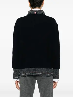 Thom Browne Speckled-trim Wool Cardigan
