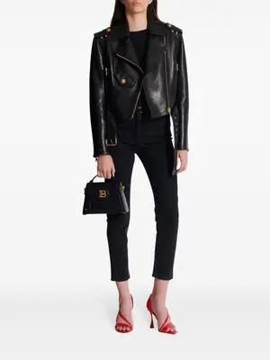 Balmain B-buzz Dynasty Leather Tote Bag - Black