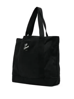 CAFÉ KITSUNÉ Graphic-print Canvas Tote Bag