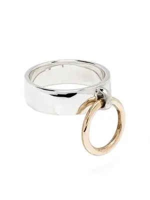 ROSES METALS 14kt Yellow Gold And Sterling Pierced Ring - Silver