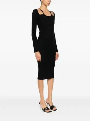 Versace Baroque-buckles Knitted Midi Dress