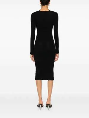 Versace Baroque-buckles Knitted Midi Dress