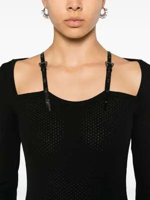 Versace Baroque-buckles Knitted Midi Dress