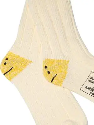 Kapital Intarsia Knit Socks - White