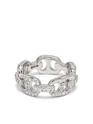 ROSES METALS 14kt White Gold Chain-effect Diamond Ring - Silver